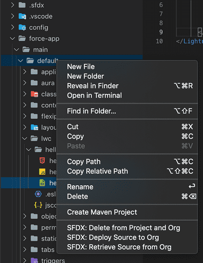 Hello world using LWC