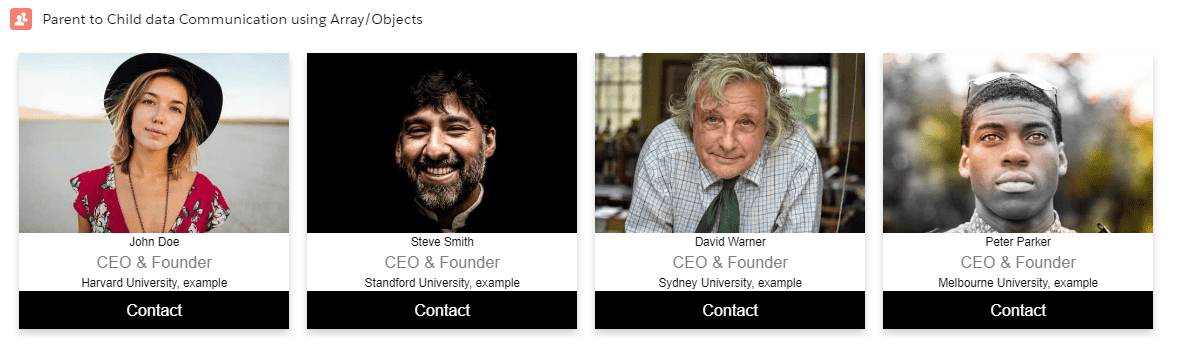 Parent to Child Communication with Array/Object data
